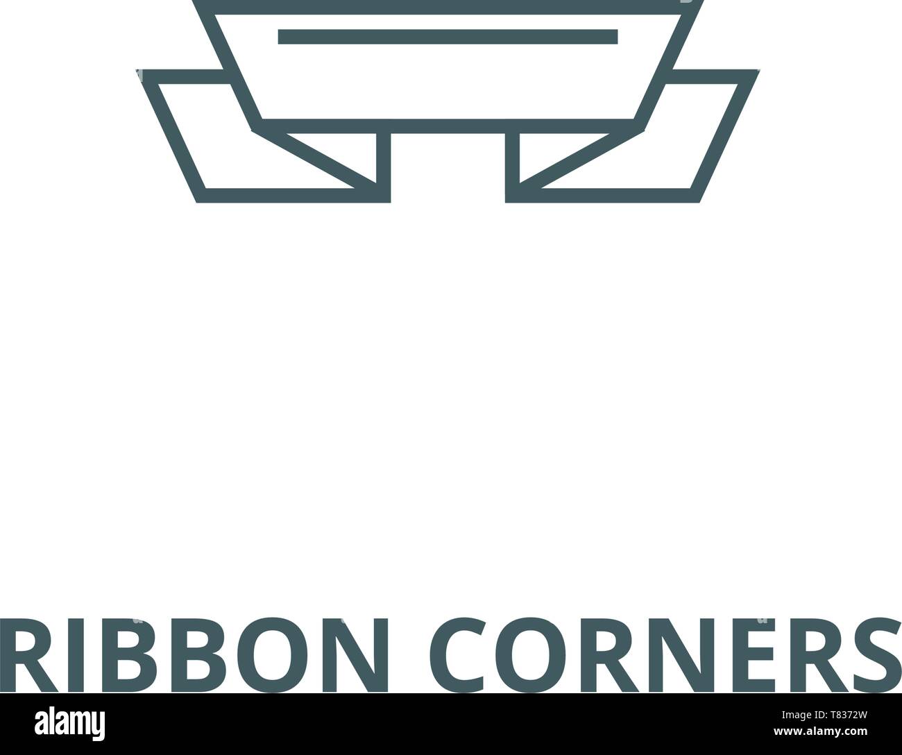 Ribbon corners illustration vector line icon, linear concept, outline ...