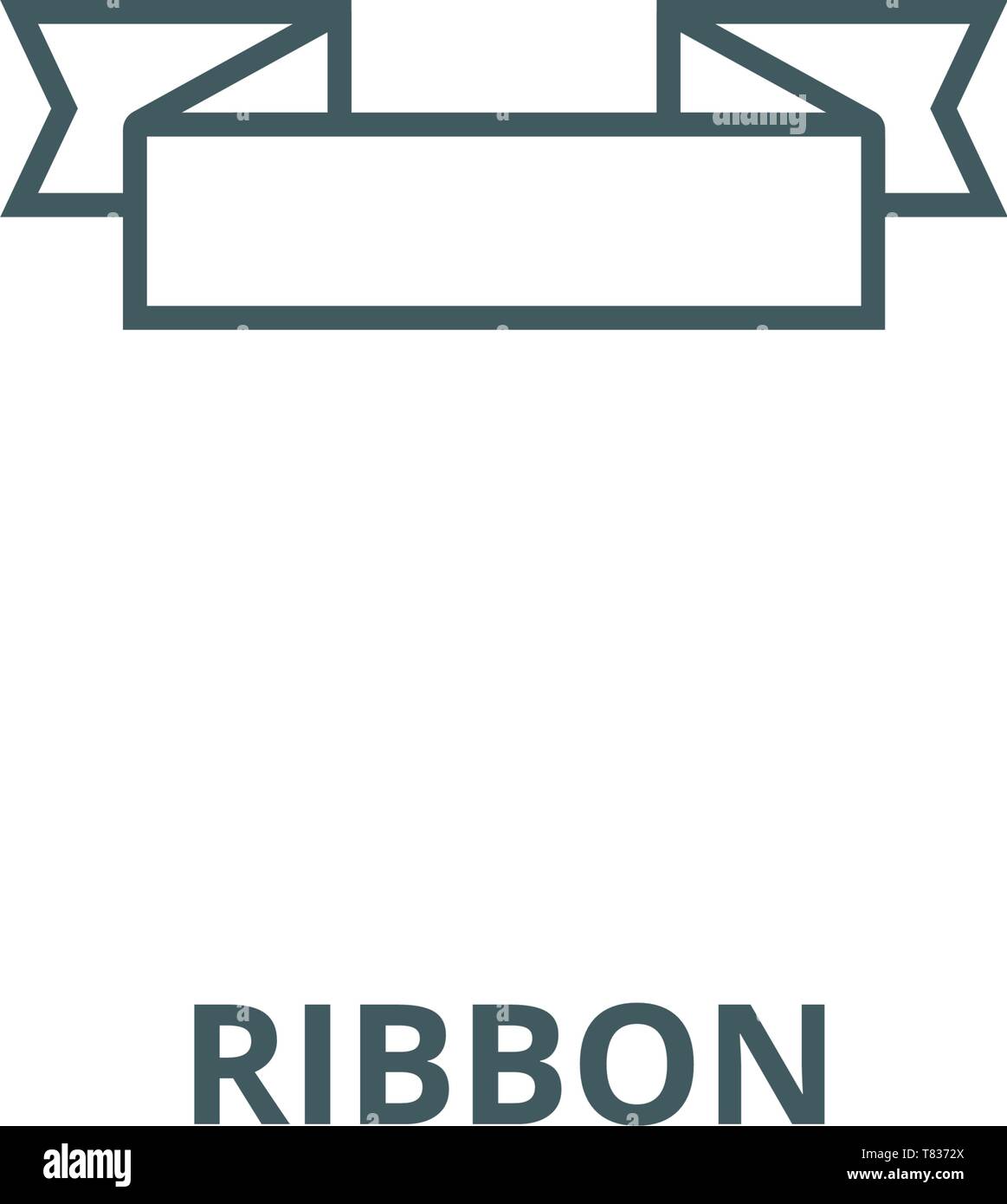 Ribbon corners sign vector line icon, linear concept, outline sign ...
