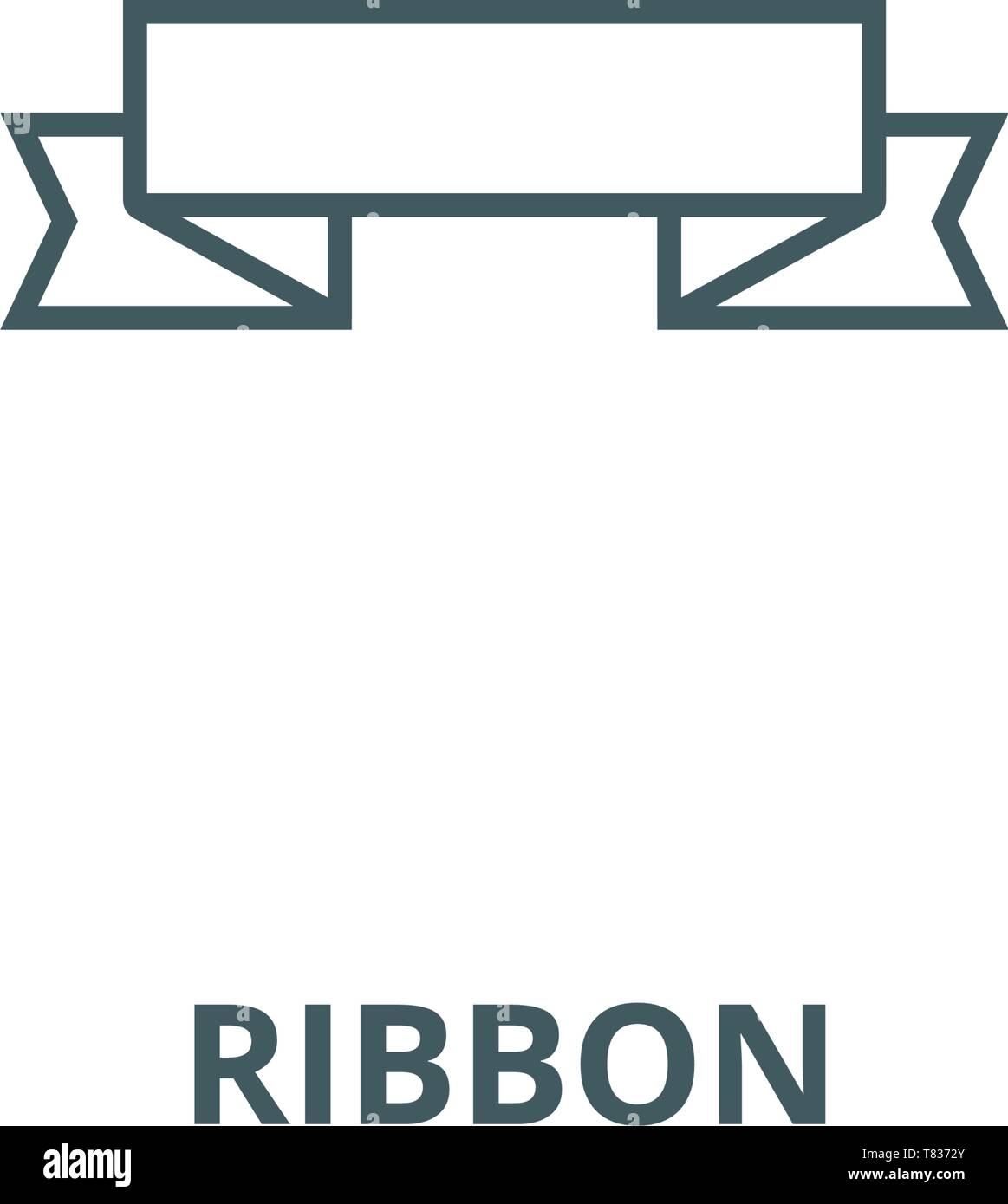 Ribbon corners up vector line icon, linear concept, outline sign ...