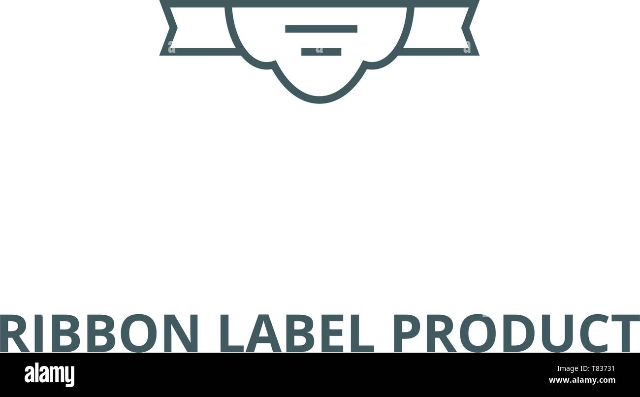 Ribbon label product vector line icon, linear concept, outline sign ...