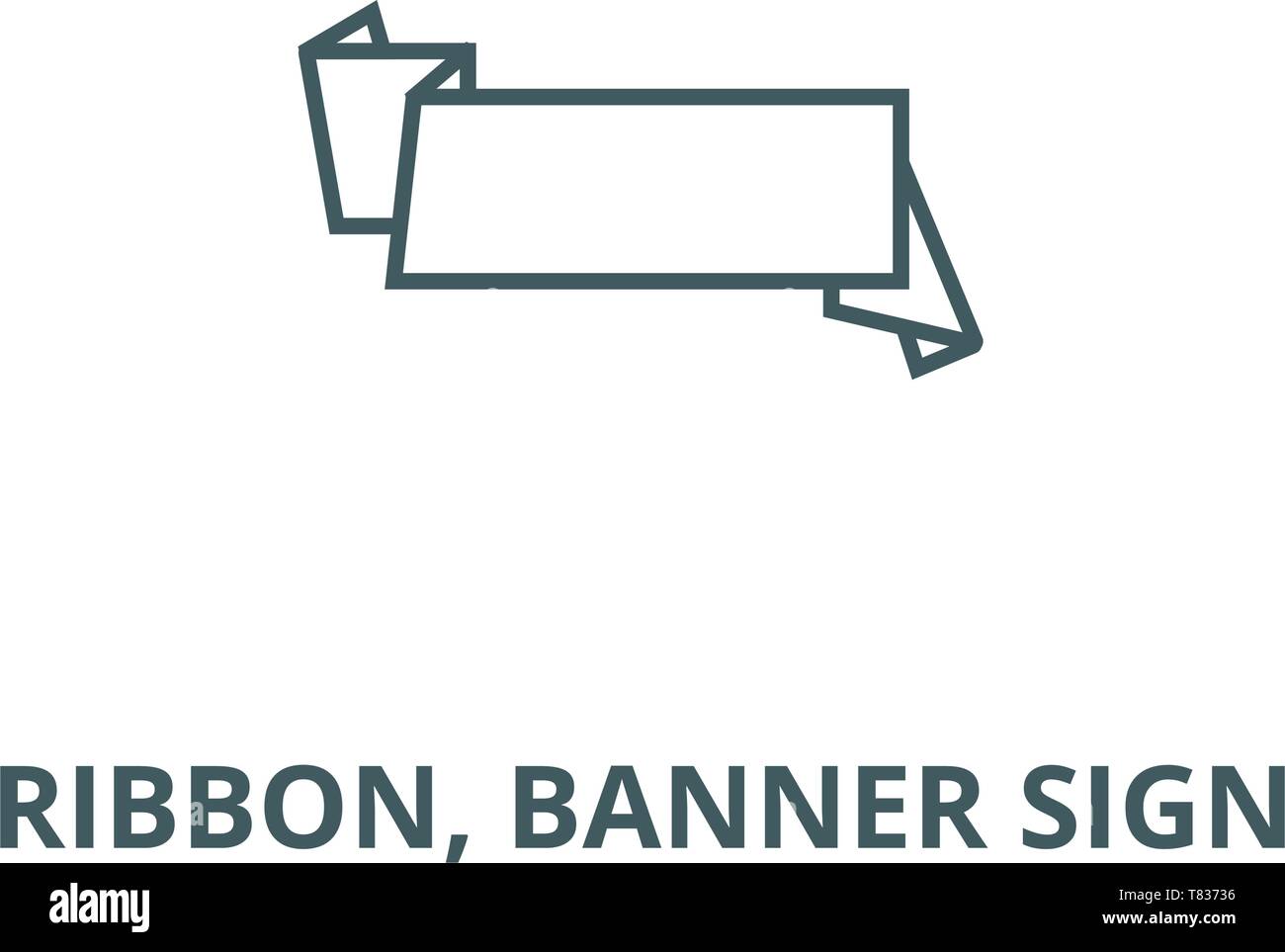 Ribbon, banner sign vector line icon, linear concept, outline sign ...
