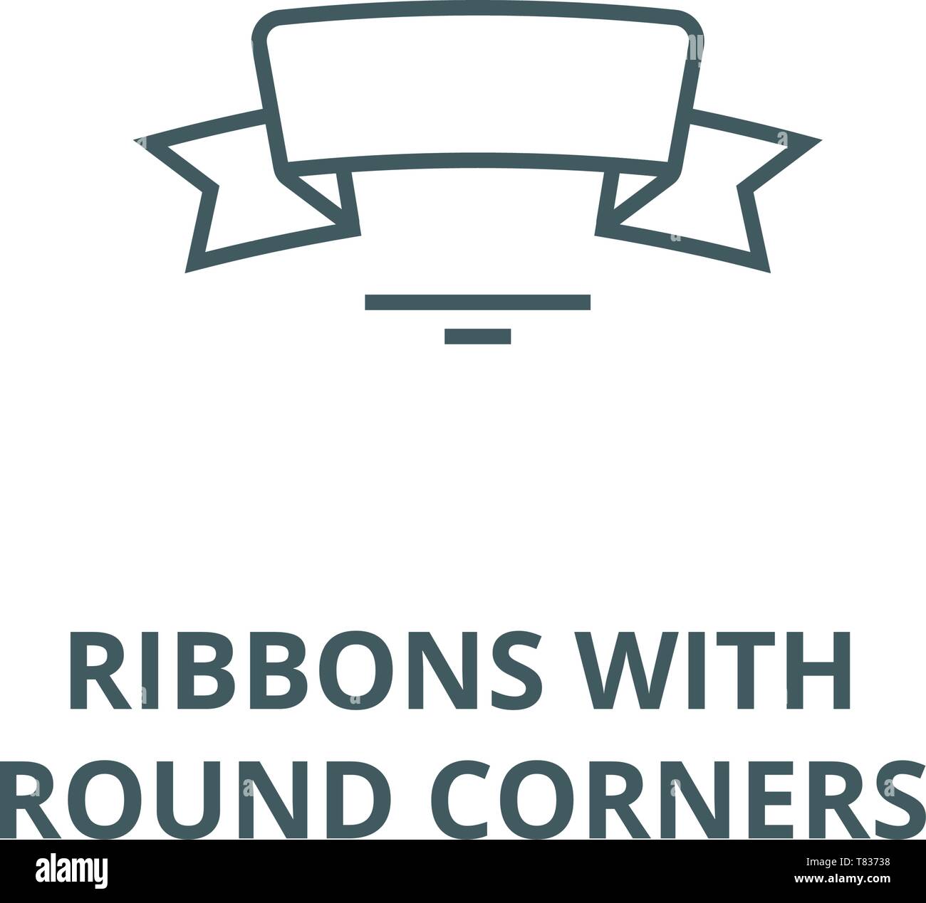 Ribbons with round corners vector line icon, linear concept, outline ...