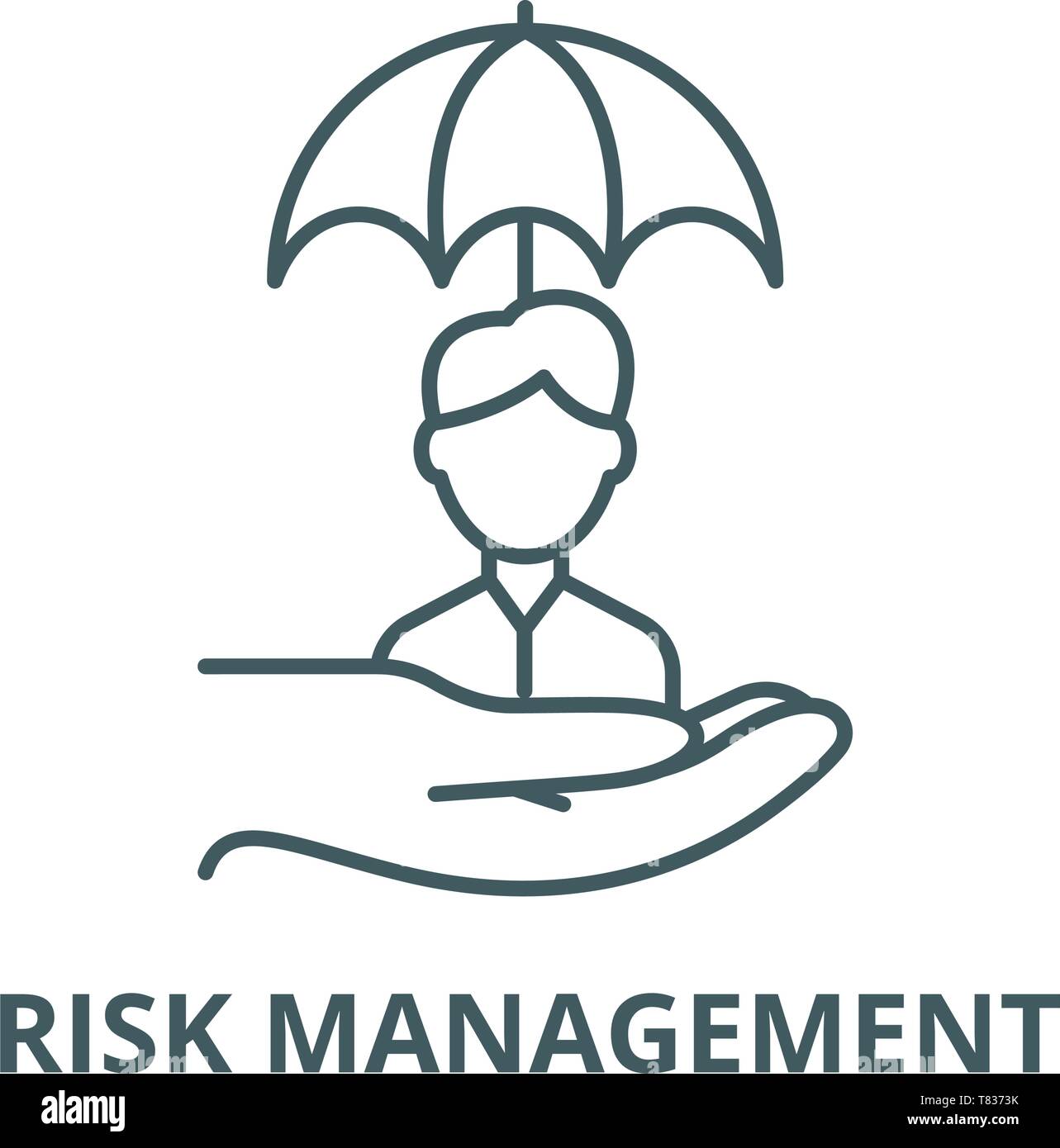 Risk management vector line icon, linear concept, outline sign, symbol ...