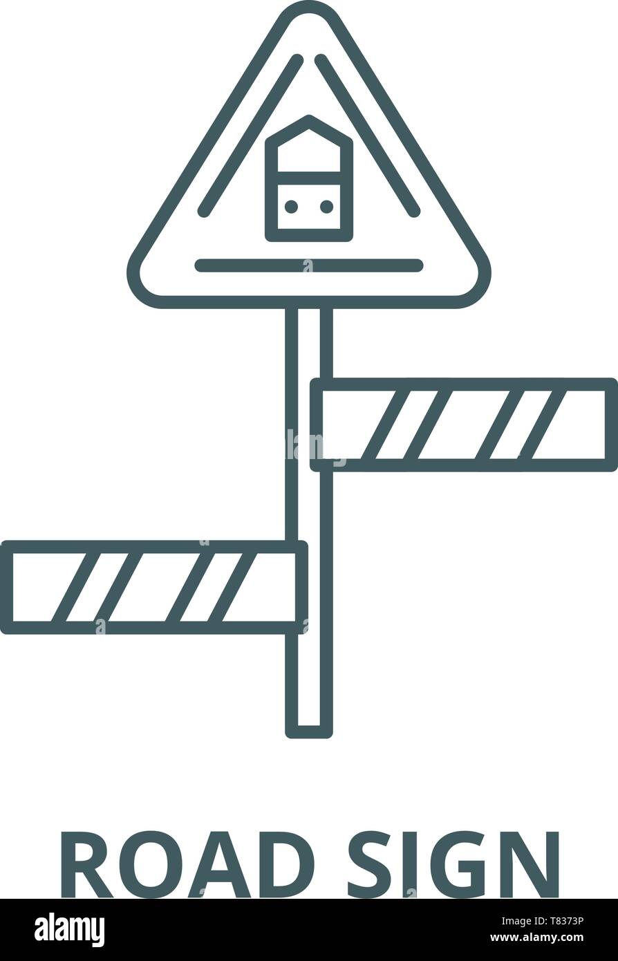 Road sign vector line icon, linear concept, outline sign, symbol Stock ...