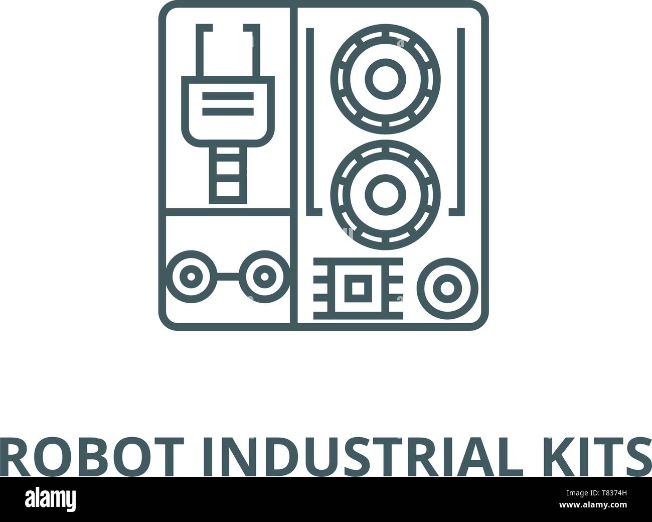 Robot industrial kits vector line icon, linear concept, outline sign, symbol Stock Vector Image ...