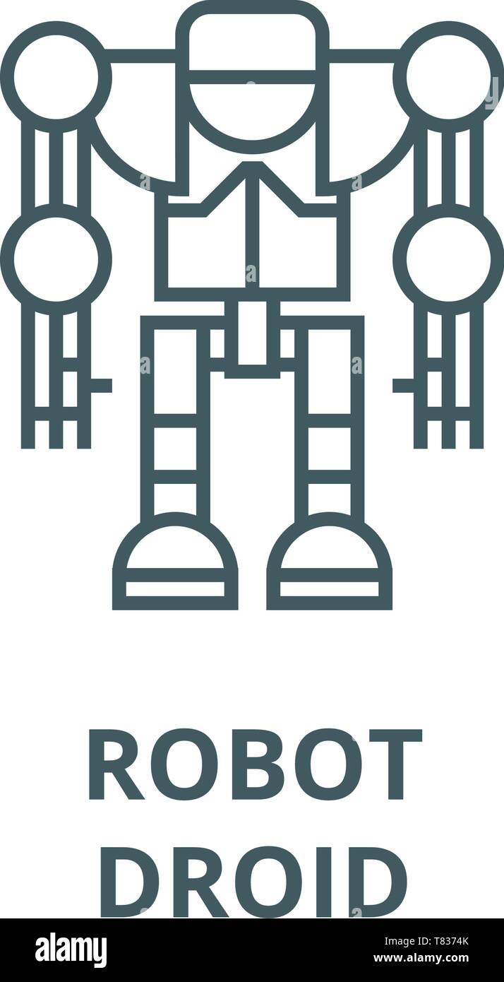 Robot,droid vector line icon, linear concept, outline sign, symbol Stock Vector Image & Art - Alamy