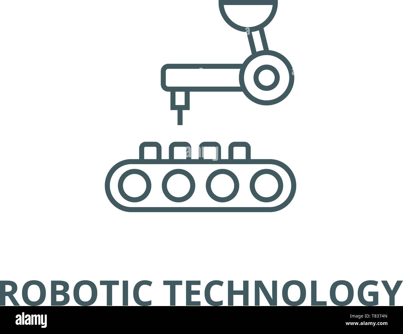 Robotic technology vector line icon, linear concept, outline sign ...