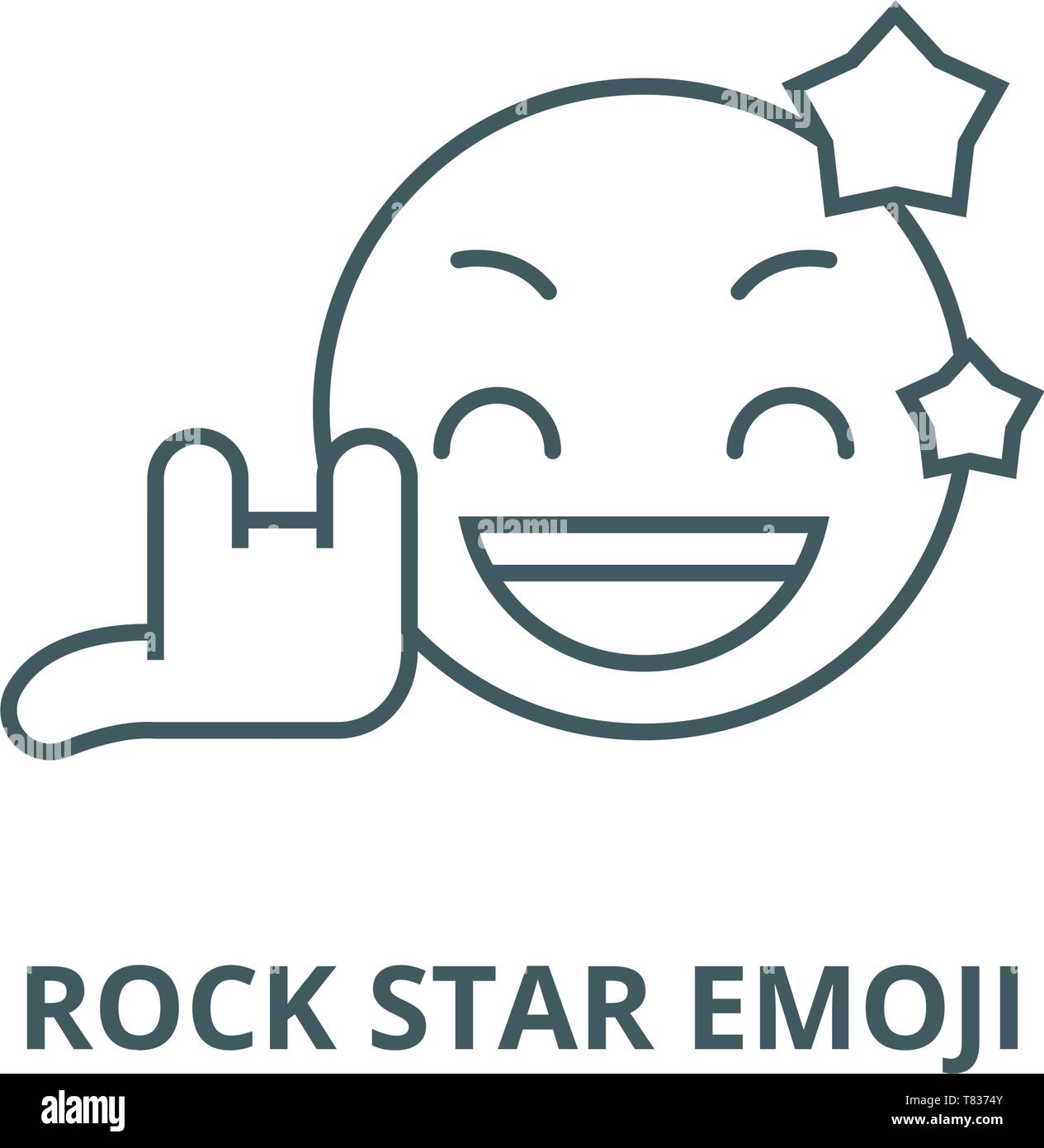 Rock Star Emoji Vector Line Icon Linear Concept Outline Sign Symbol Stock Vector Image And Art