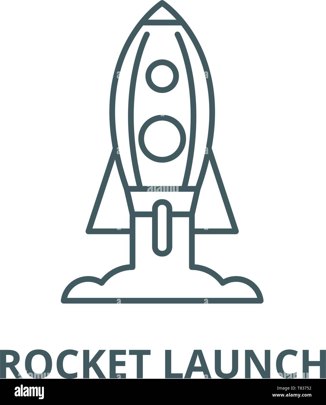 Rocket launch vector line icon, linear concept, outline sign, symbol ...