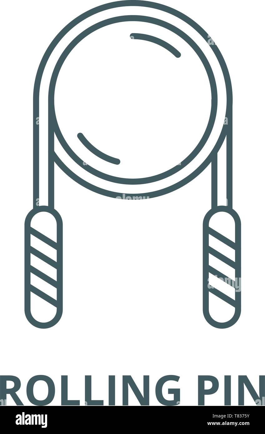 Rolling pin vector line icon, linear concept, outline sign, symbol ...