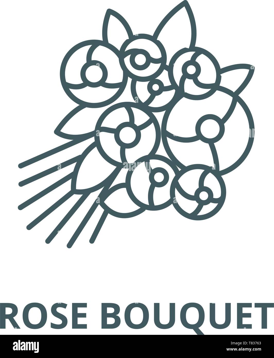 Rose bouquet vector line icon, linear concept, outline sign, symbol ...