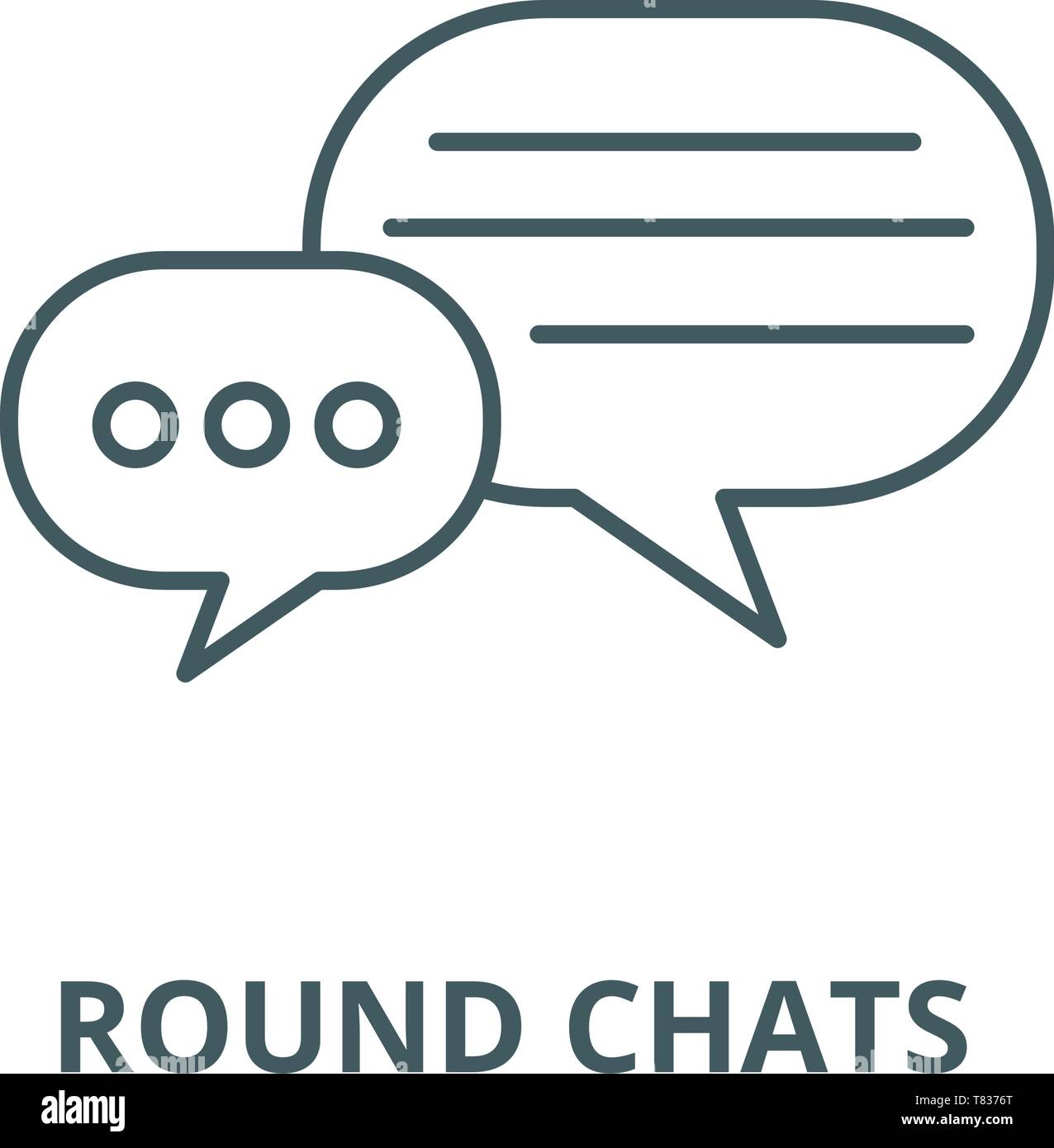 Round chats vector line icon, linear concept, outline sign, symbol ...