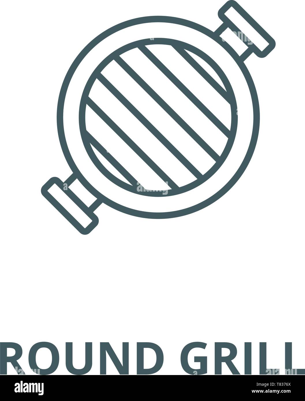 Round grill vector line icon, linear concept, outline sign, symbol ...