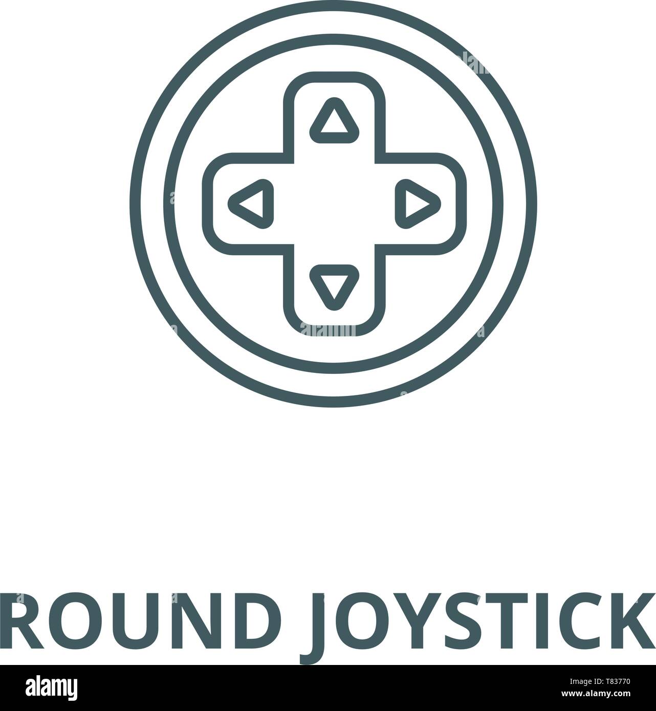 Round joystick vector line icon, linear concept, outline sign, symbol ...