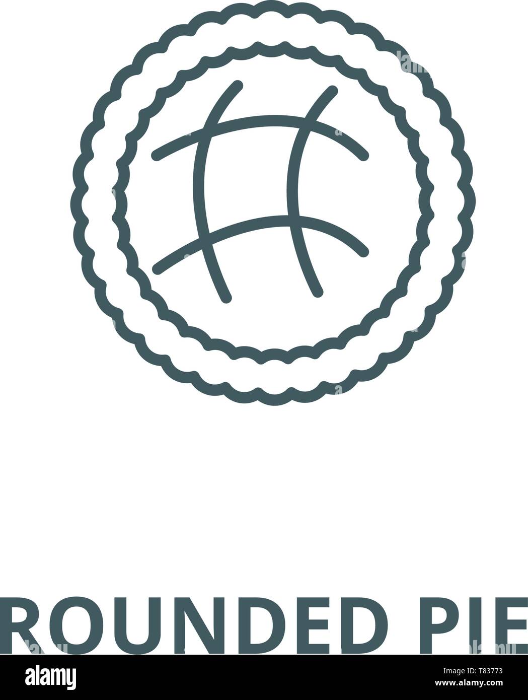Rounded pie vector line icon, linear concept, outline sign, symbol ...