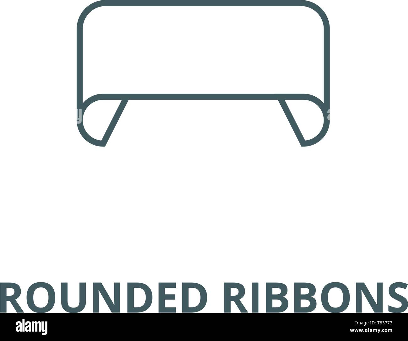 Rounded ribbons illustration vector line icon, linear concept, outline ...