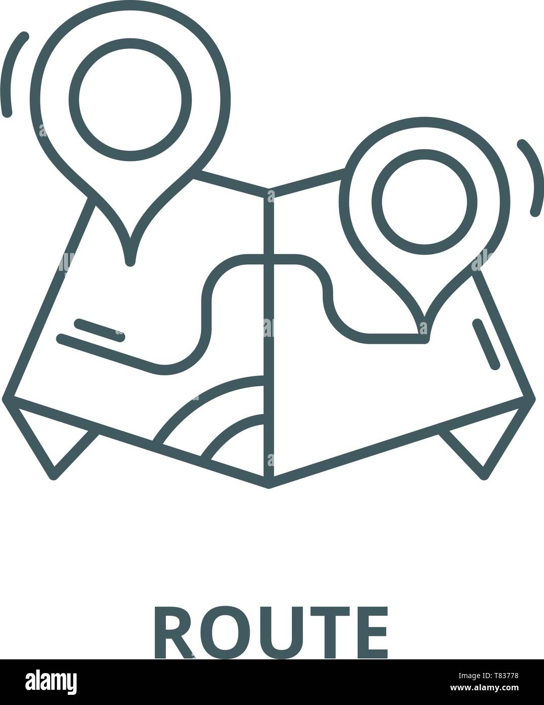 Route vector line icon, linear concept, outline sign, symbol Stock ...