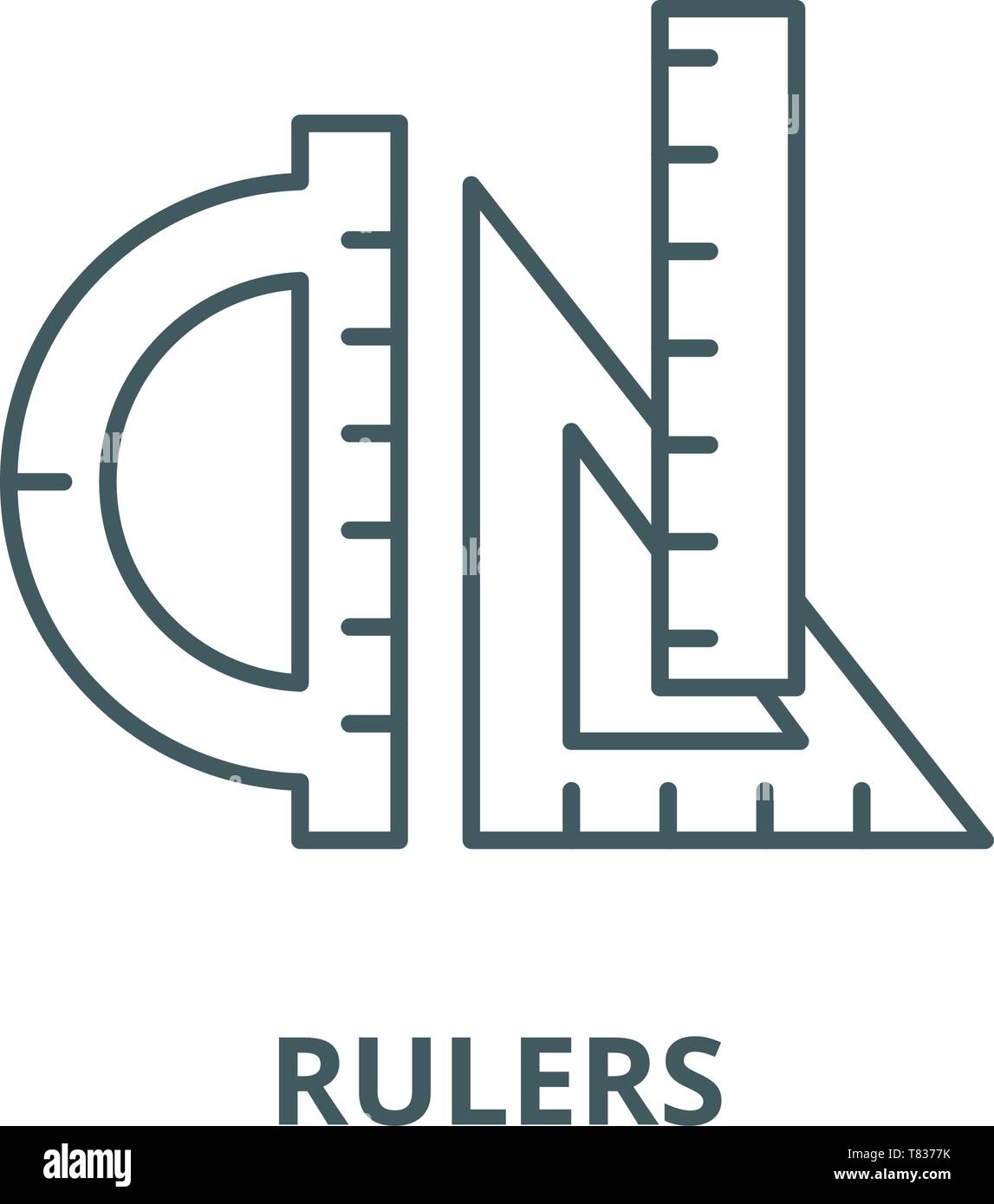 Rulers vector line icon, linear concept, outline sign, symbol Stock ...