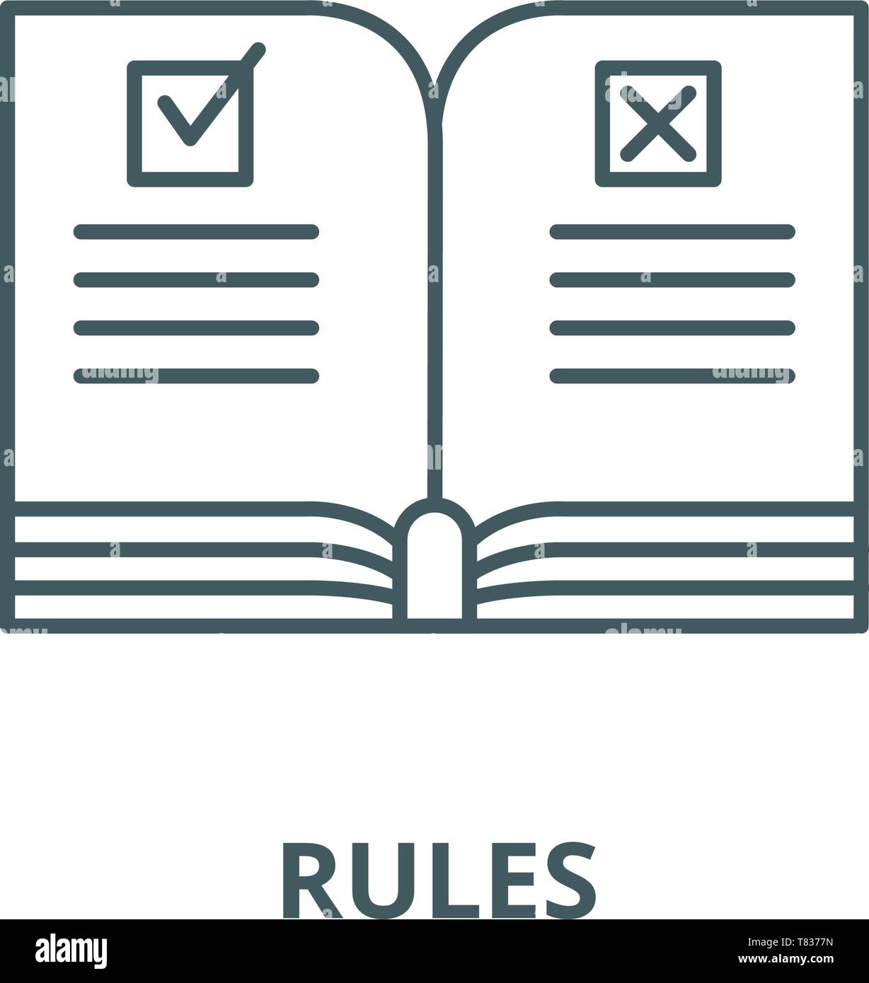 Rules vector line icon, linear concept, outline sign, symbol Stock ...