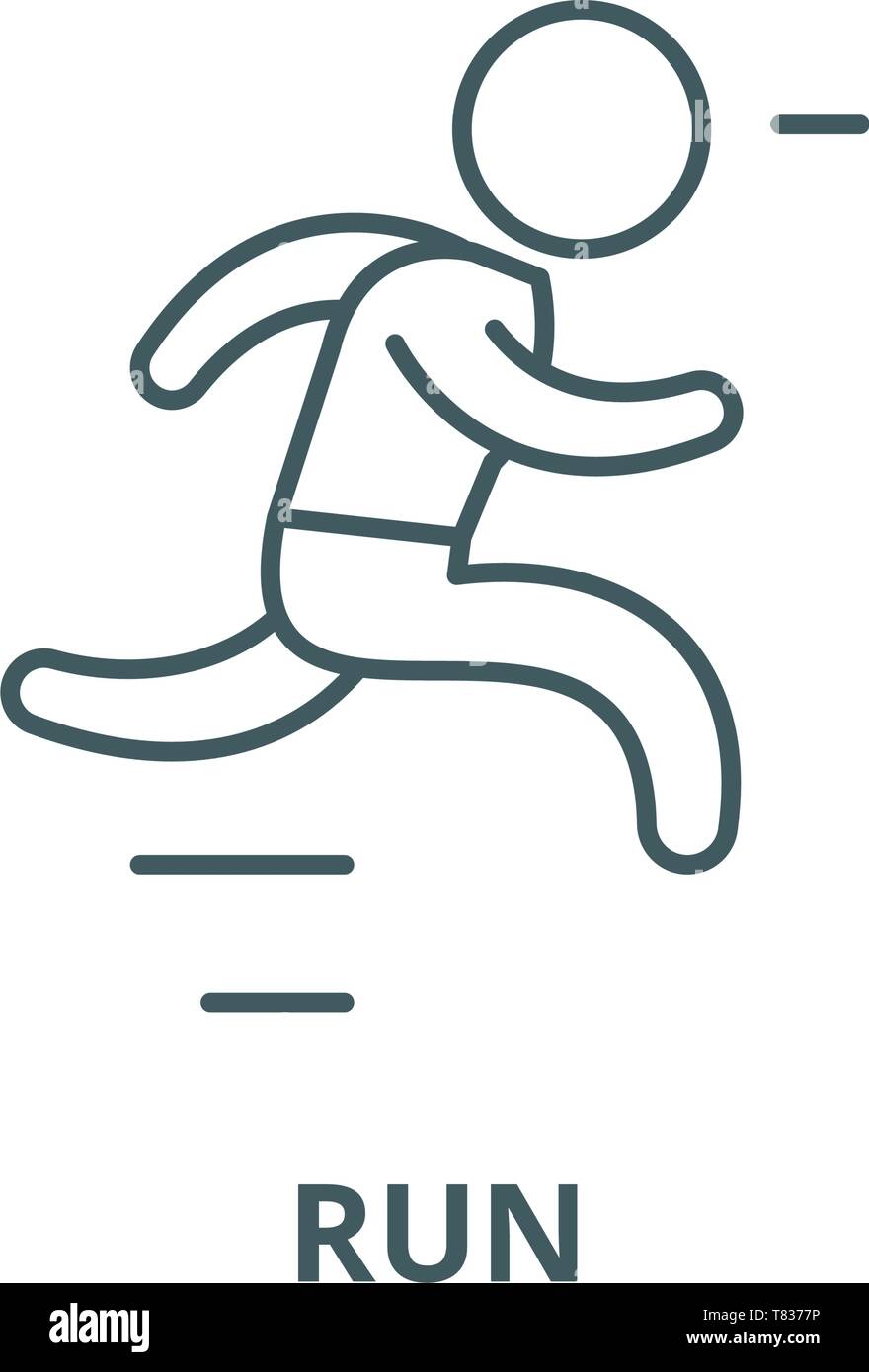 Run vector line icon, linear concept, outline sign, symbol Stock Vector ...