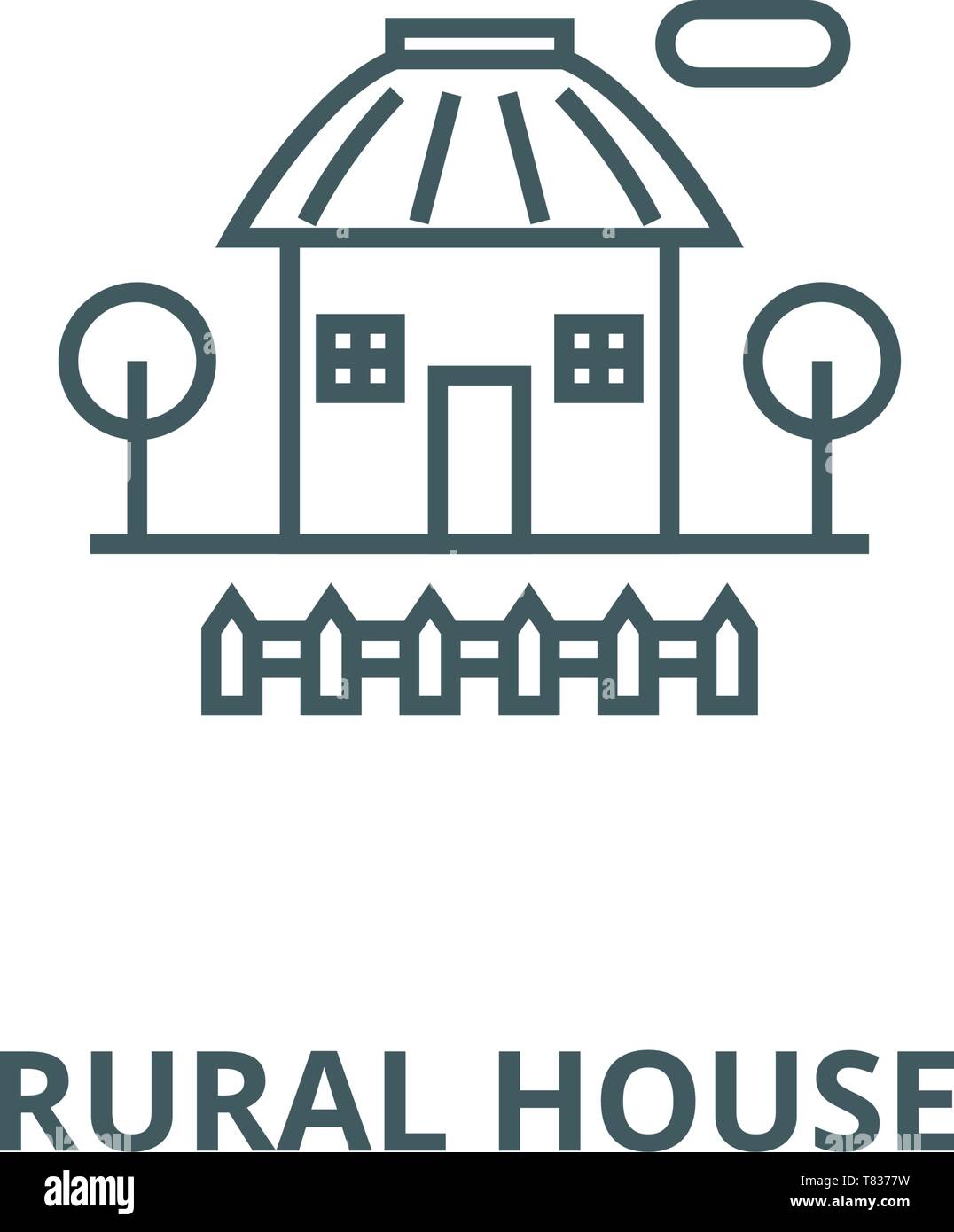 Rural house vector line icon, linear concept, outline sign, symbol ...