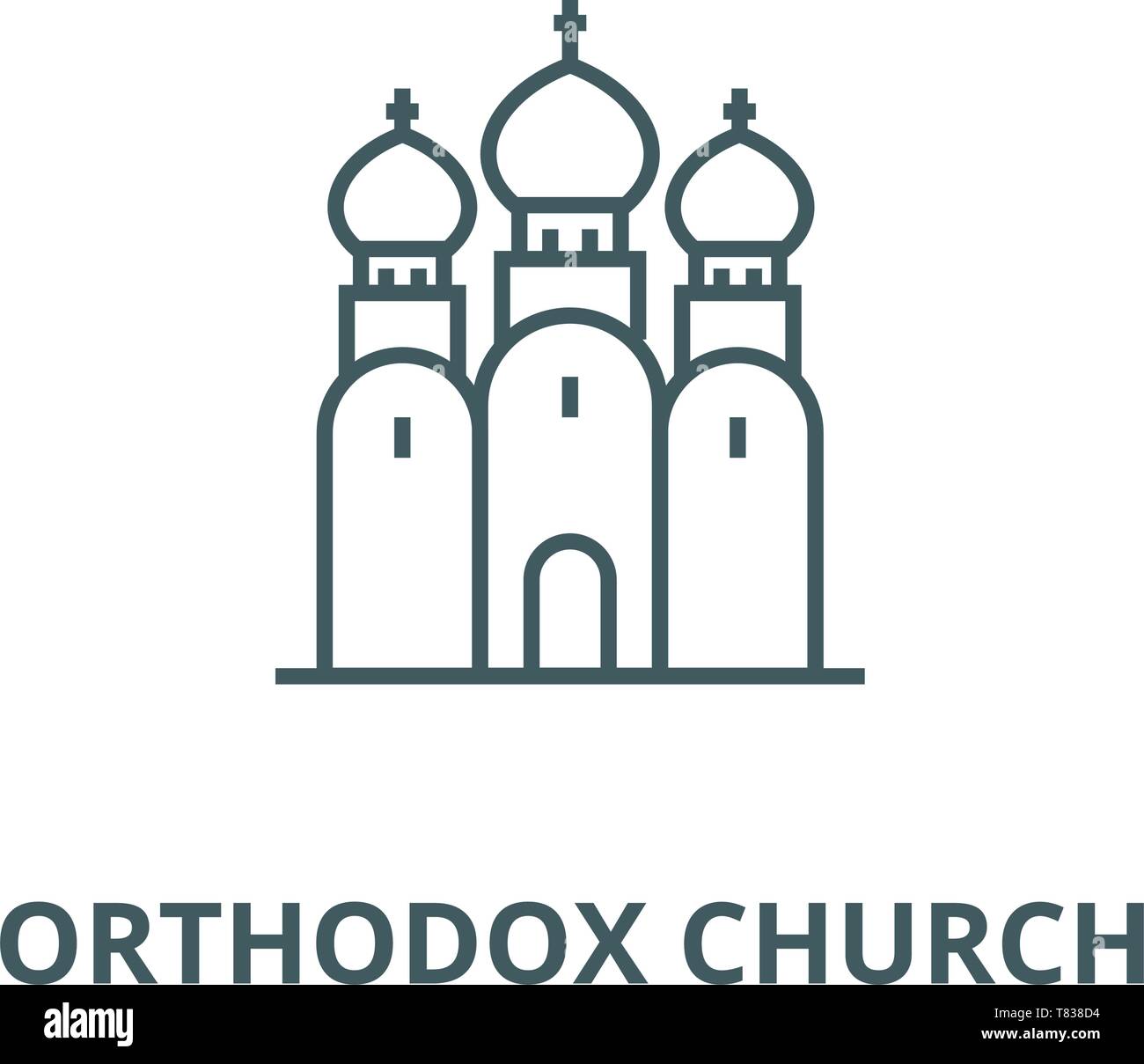 Russian orthodox church vector line icon, linear concept, outline sign ...