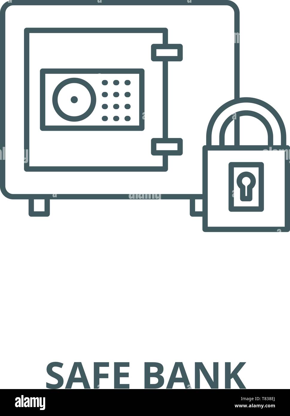 Safe bank vector line icon, linear concept, outline sign, symbol Stock ...