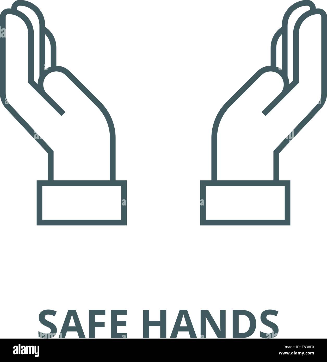 Safe hands vector line icon, linear concept, outline sign, symbol Stock ...