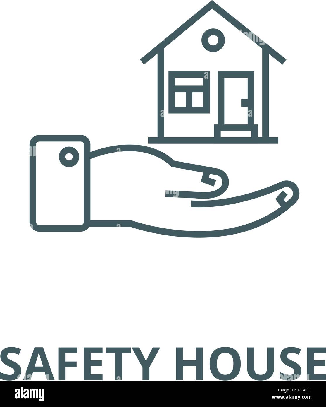 Safety house vector line icon, linear concept, outline sign, symbol ...