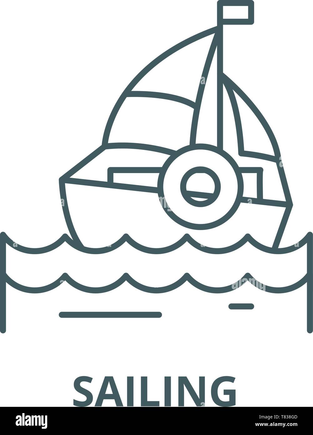 Sailing vector line icon, linear concept, outline sign, symbol Stock ...
