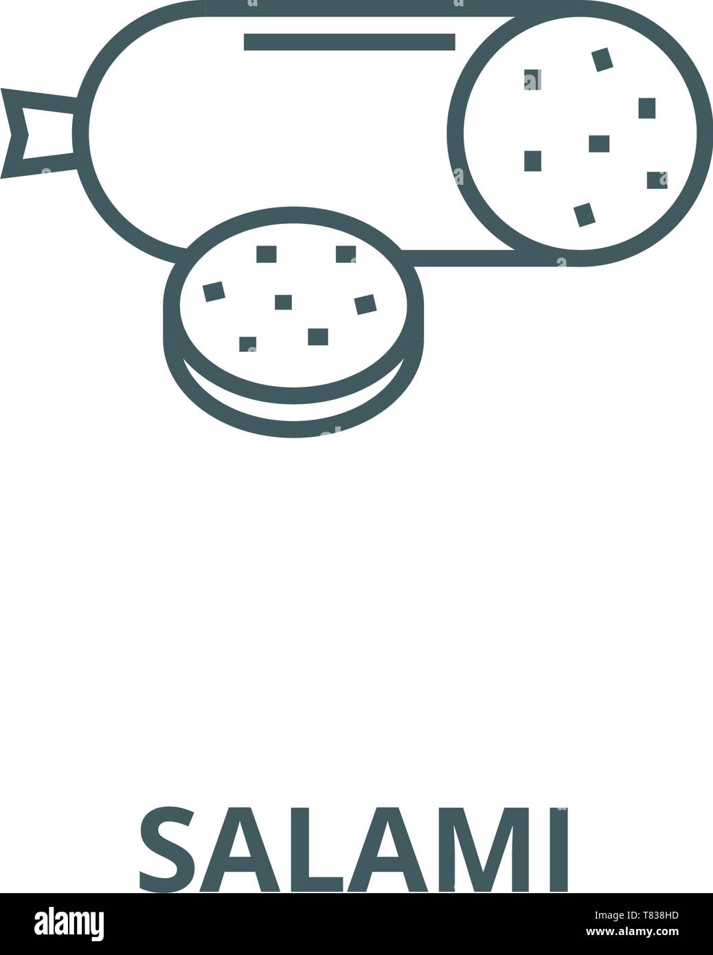 Salami vector line icon, linear concept, outline sign, symbol Stock ...