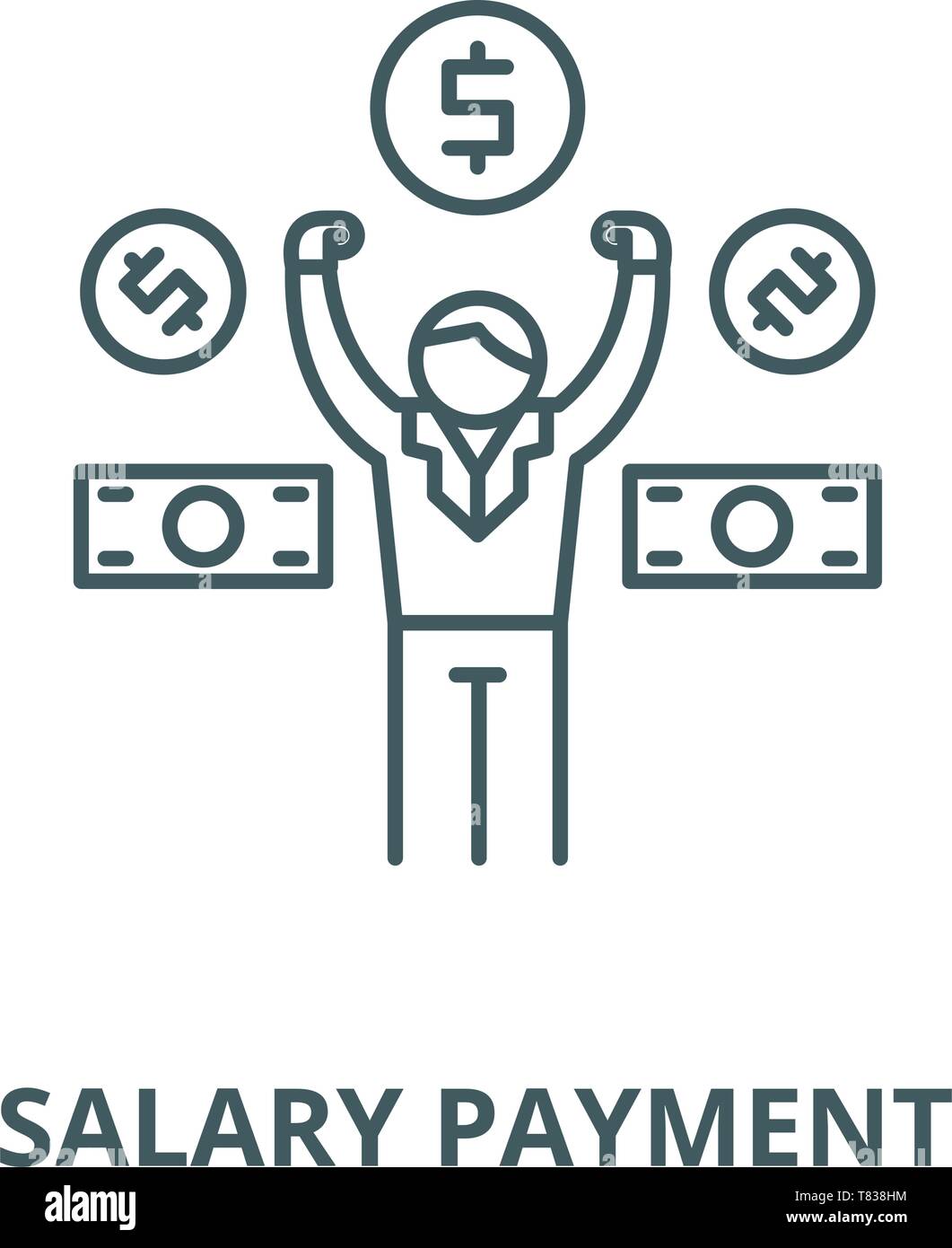 Salary payment vector line icon, linear concept, outline sign, symbol ...