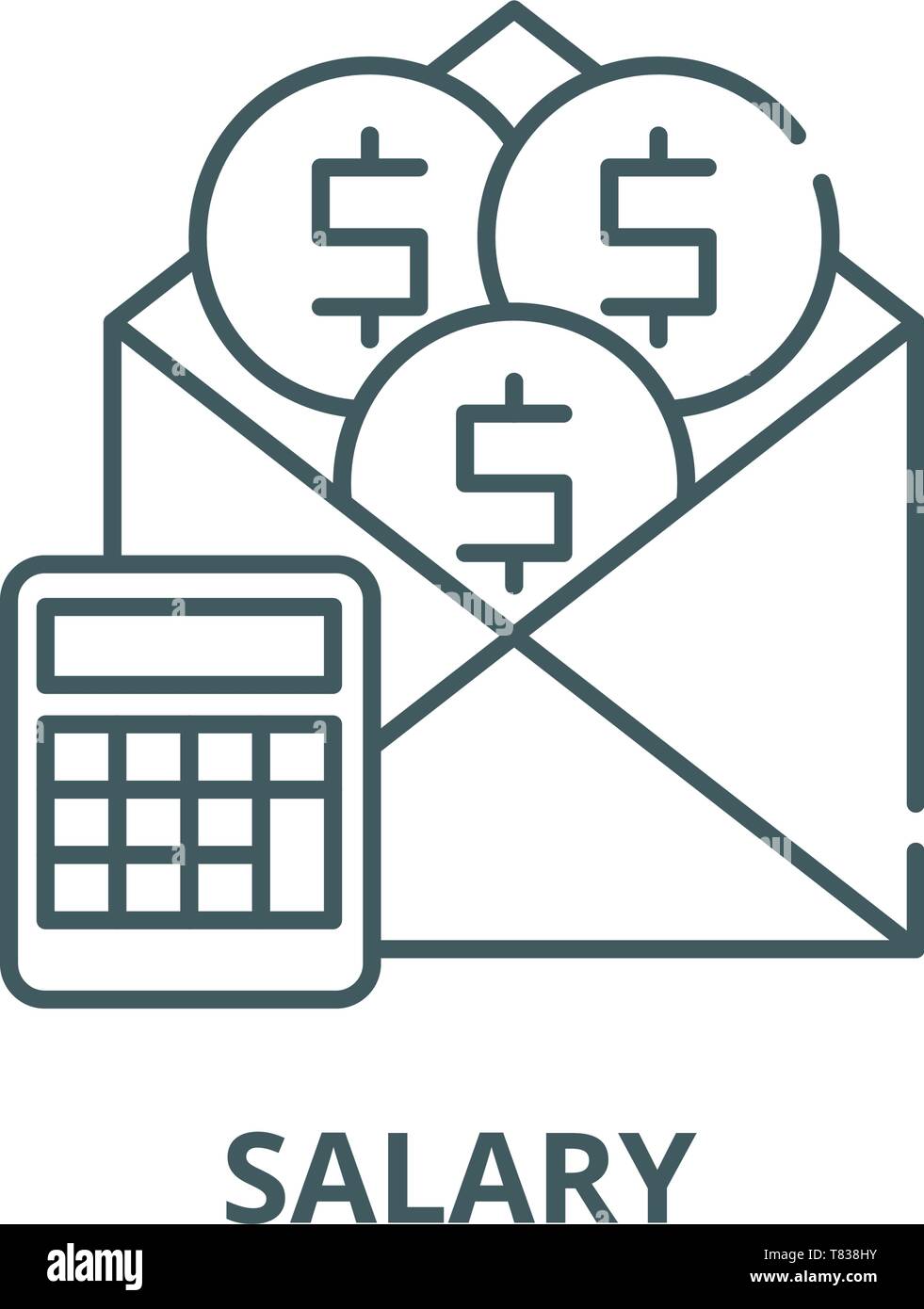 Salary vector line icon, linear concept, outline sign, symbol Stock ...