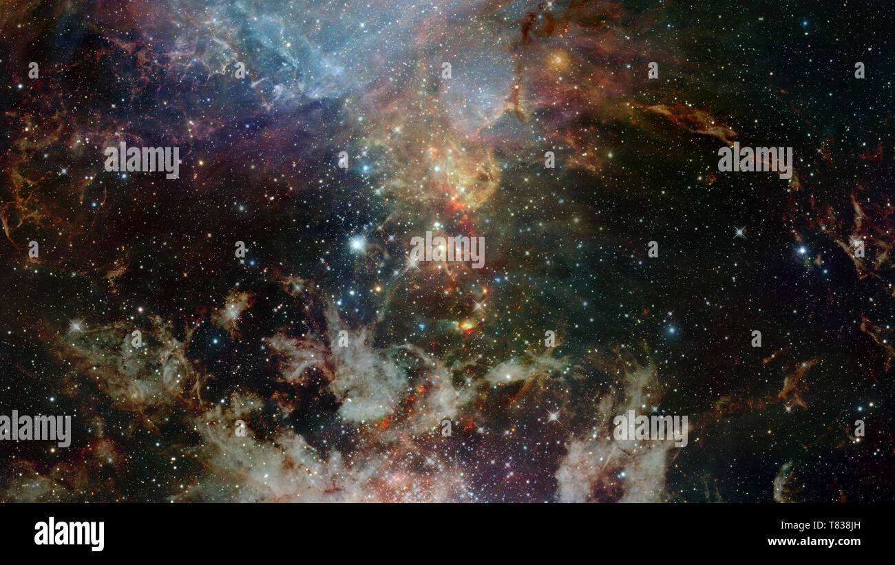 Beautiful nebula, mysterious universe and bright stars in outer space ...