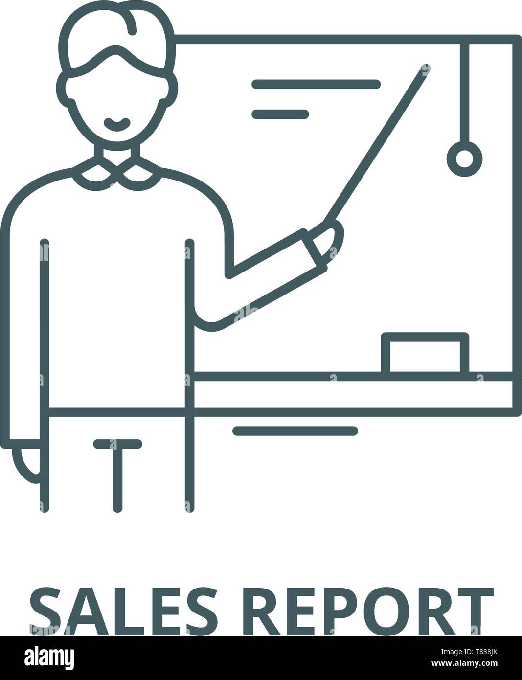 Sales report vector line icon, linear concept, outline sign, symbol ...