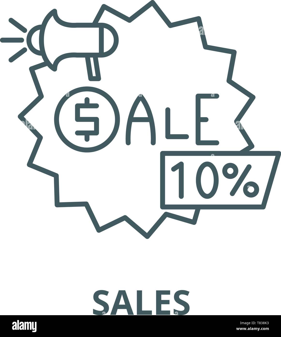 Sales vector line icon, linear concept, outline sign, symbol Stock ...