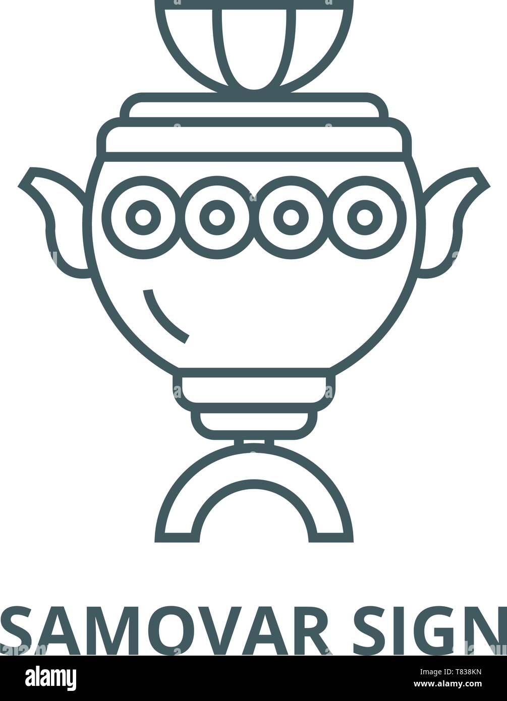 Samovar sign vector line icon, linear concept, outline sign, symbol ...