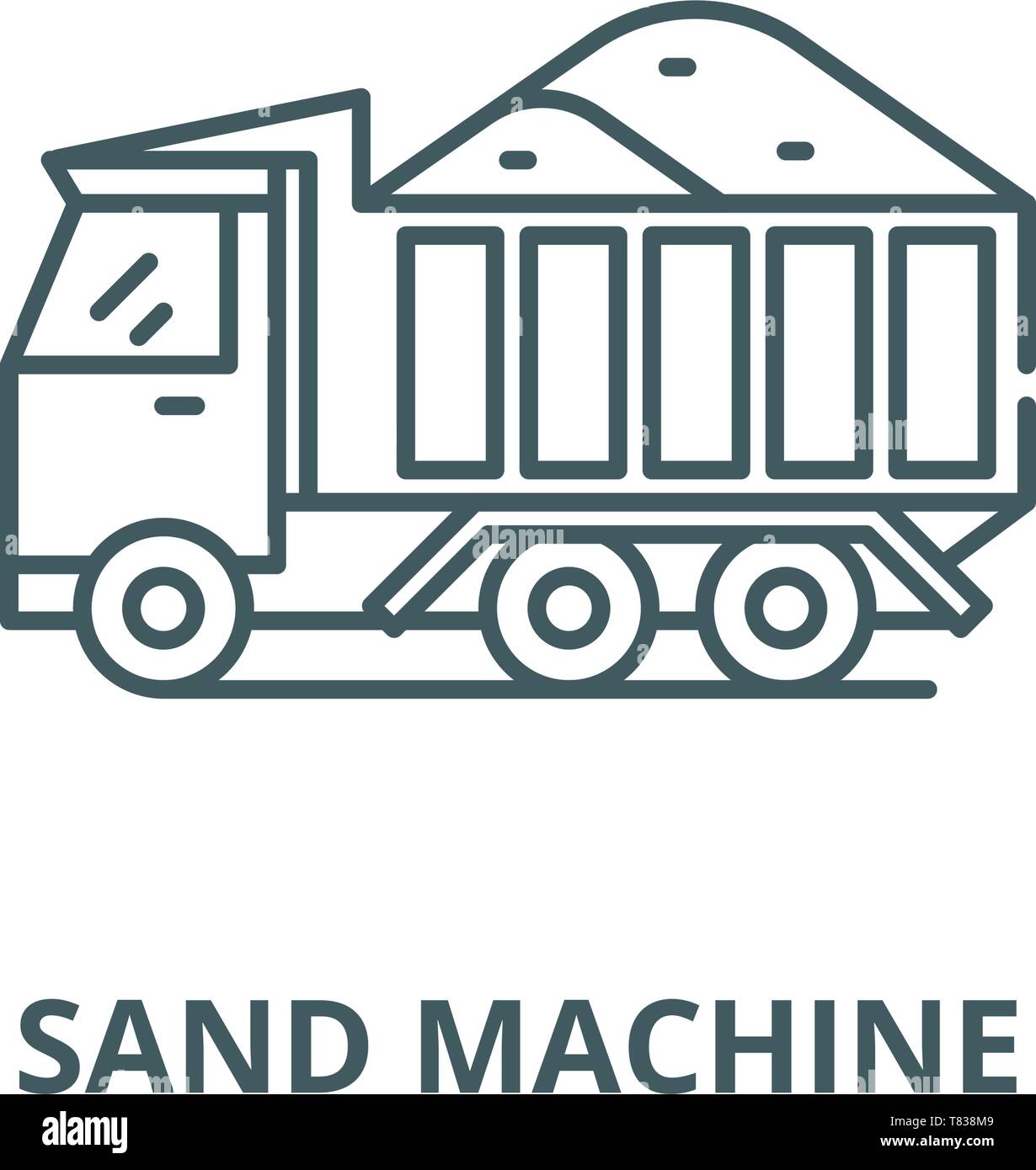 Sand machine vector line icon, linear concept, outline sign, symbol ...
