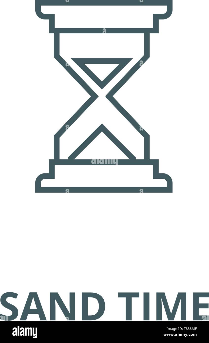 Sand time vector line icon, linear concept, outline sign, symbol Stock ...