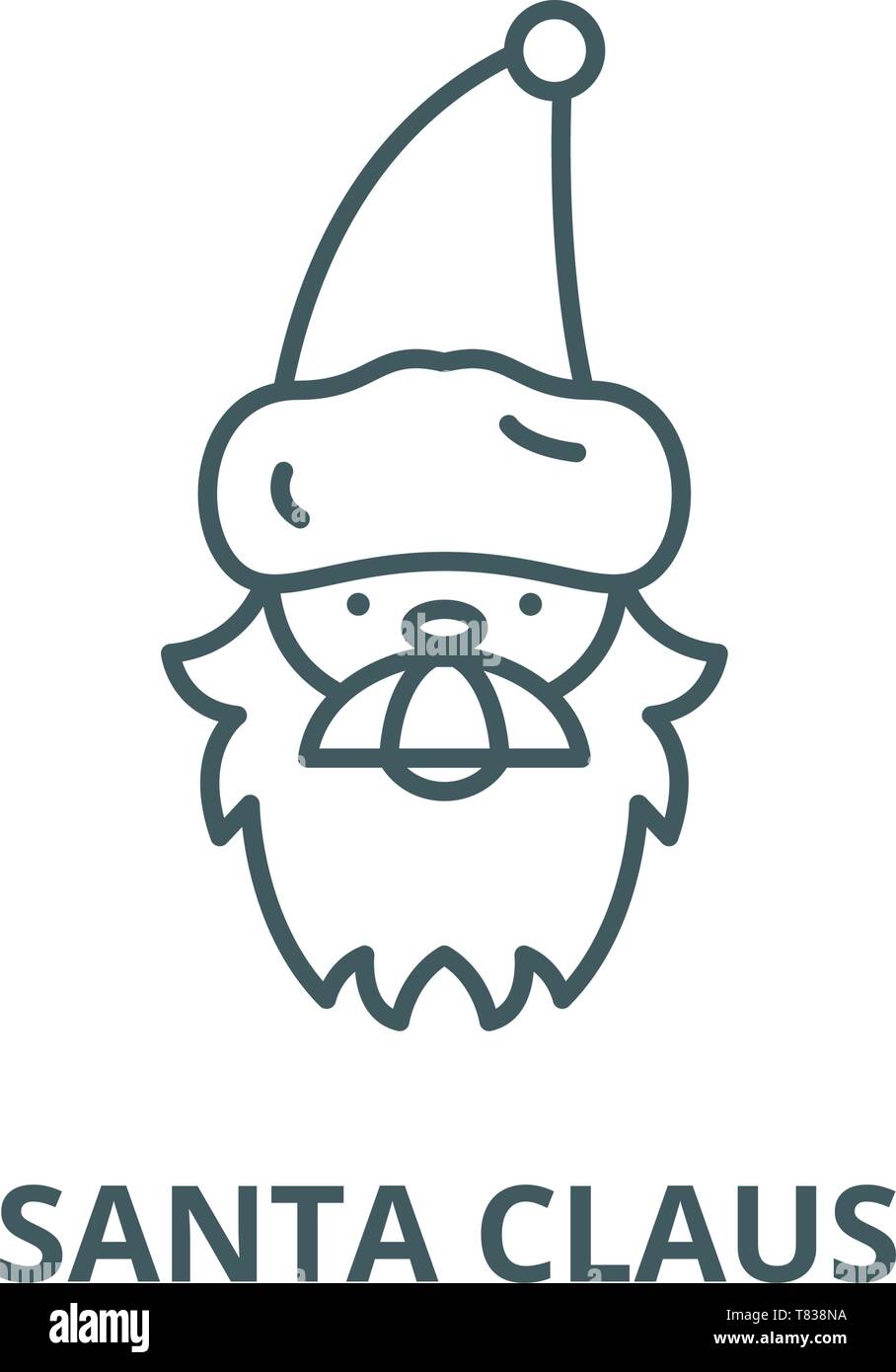 Santa claus vector line icon, linear concept, outline sign, symbol ...