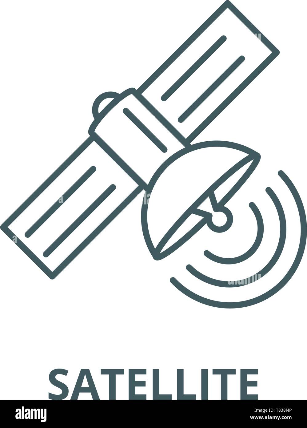 Satellite vector line icon, linear concept, outline sign, symbol Stock ...