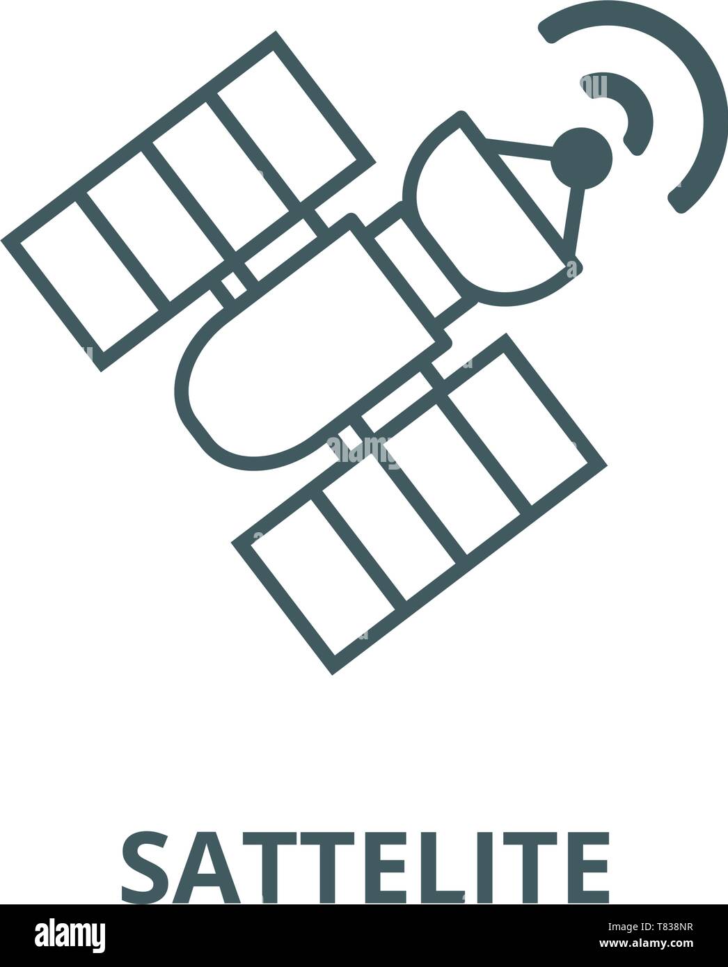 Sattelite vector line icon, linear concept, outline sign, symbol Stock ...