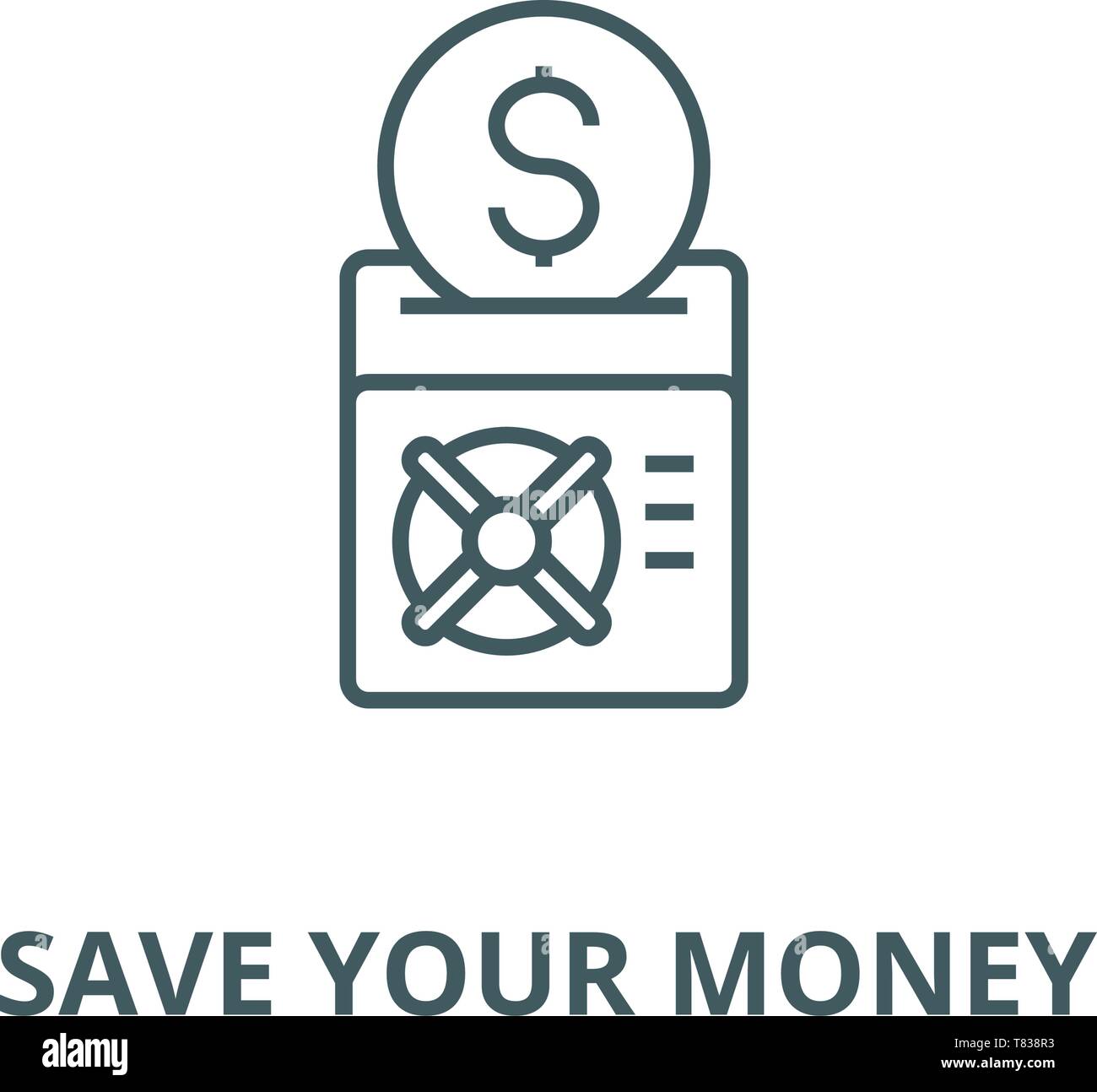 Save your money vector line icon, linear concept, outline sign, symbol ...
