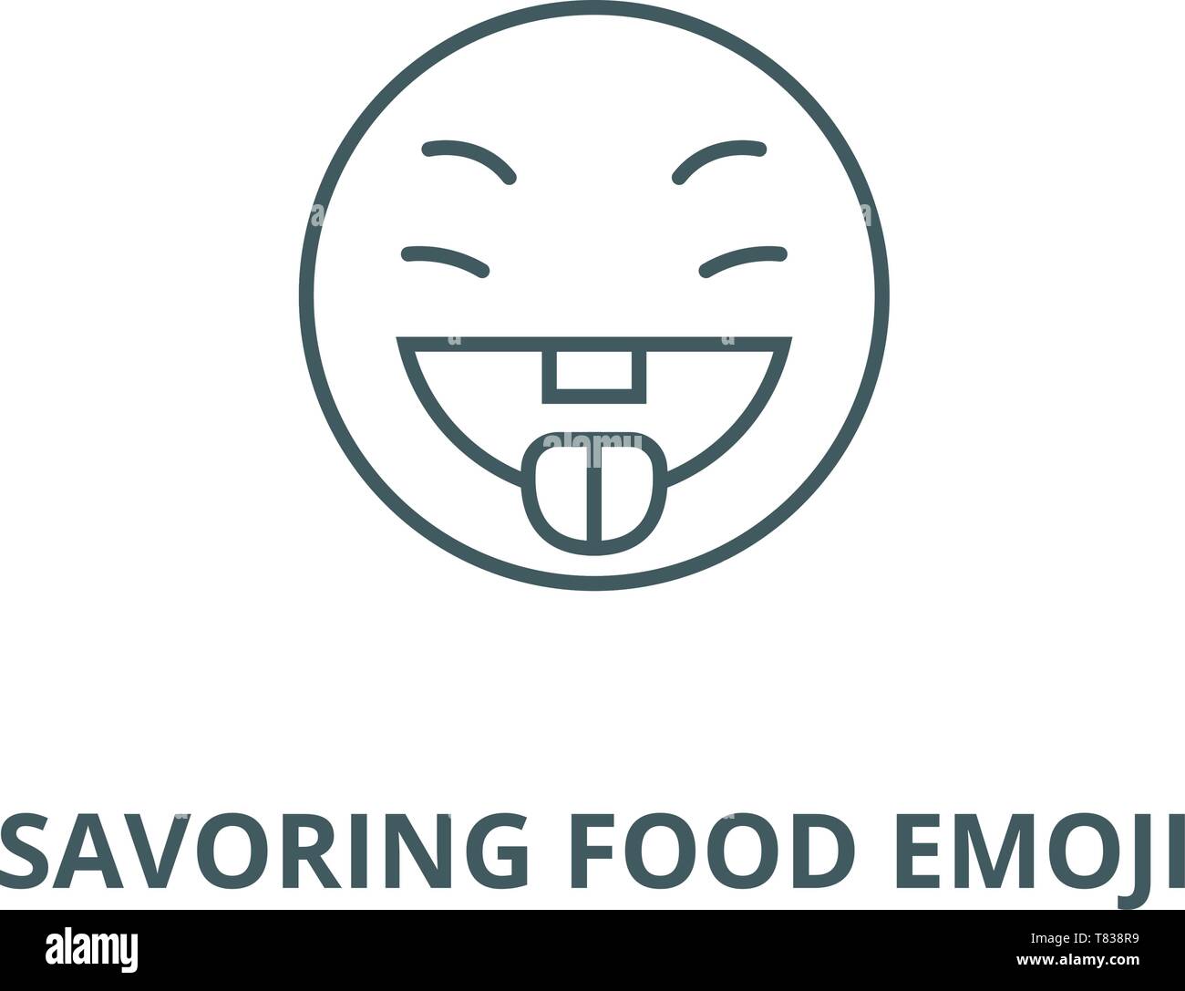 Savoring food emoji vector line icon, linear concept, outline sign ...