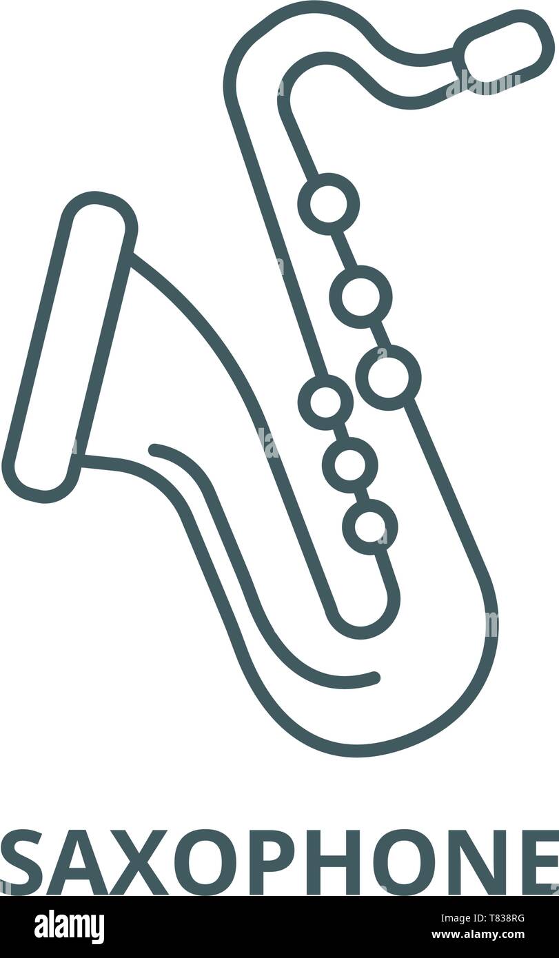 Saxophone vector line icon, linear concept, outline sign, symbol Stock ...