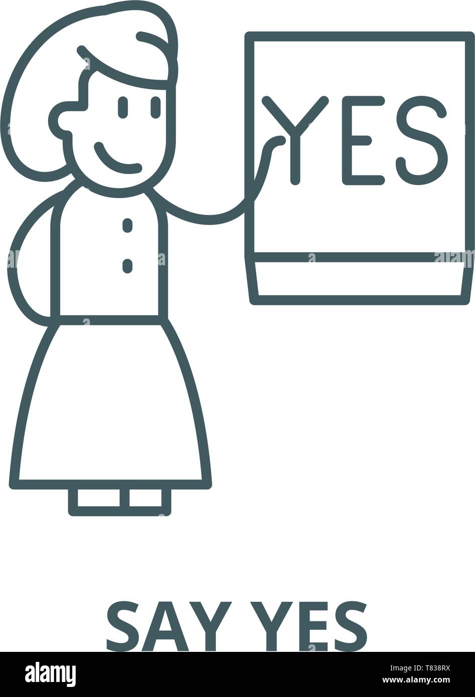 Say yes vector line icon, linear concept, outline sign, symbol Stock ...