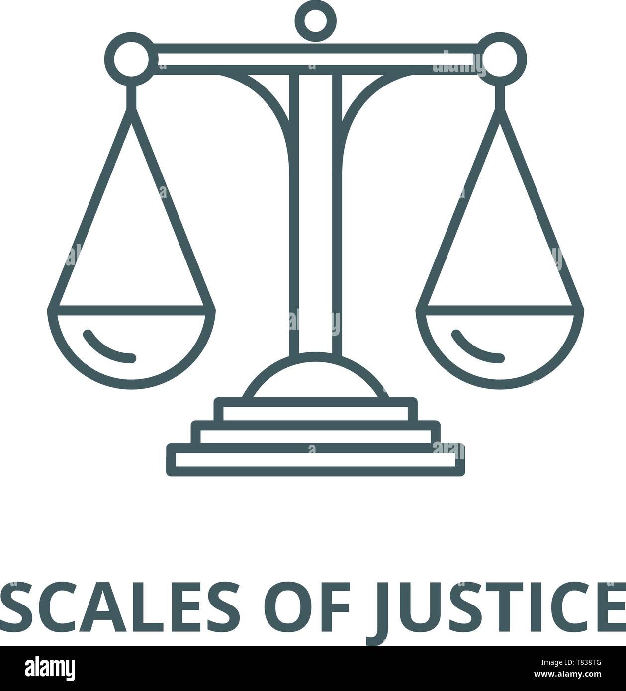 Scales of justice vector line icon, linear concept, outline sign ...
