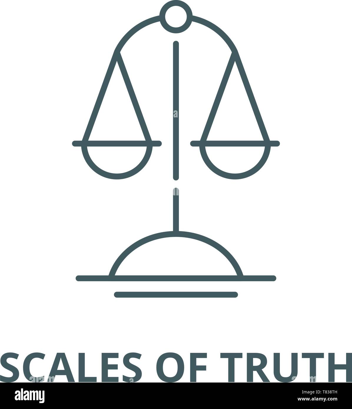 Scales of truth vector line icon, linear concept, outline sign, symbol ...
