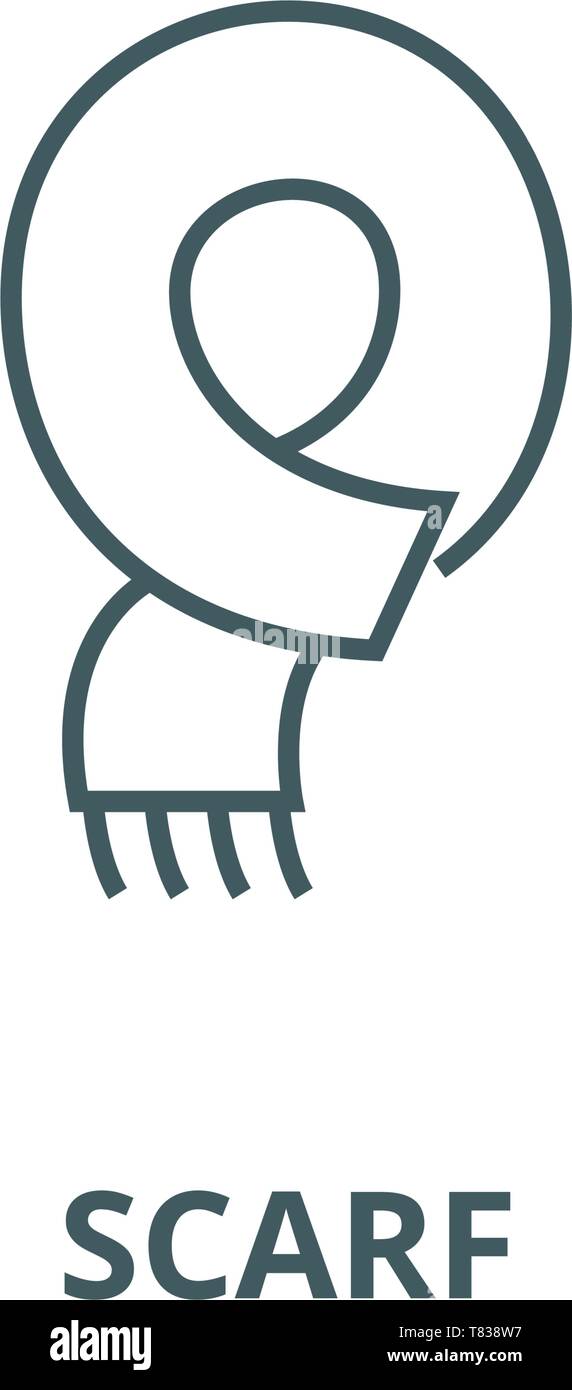 Scarf vector line icon, linear concept, outline sign, symbol Stock ...