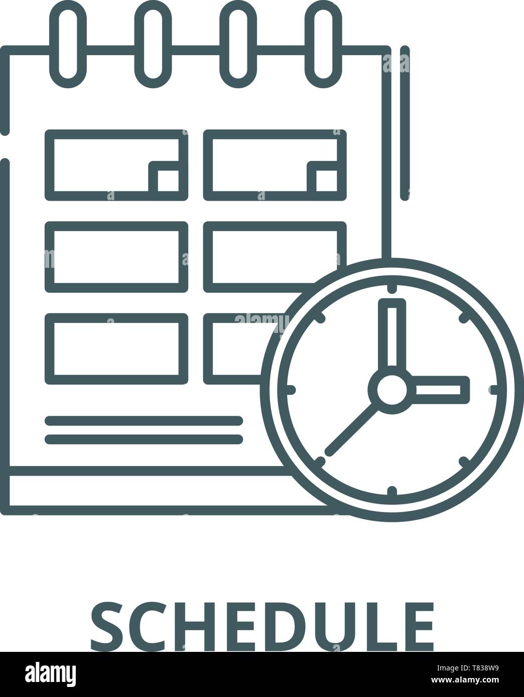 Schedule vector line icon, linear concept, outline sign, symbol Stock ...